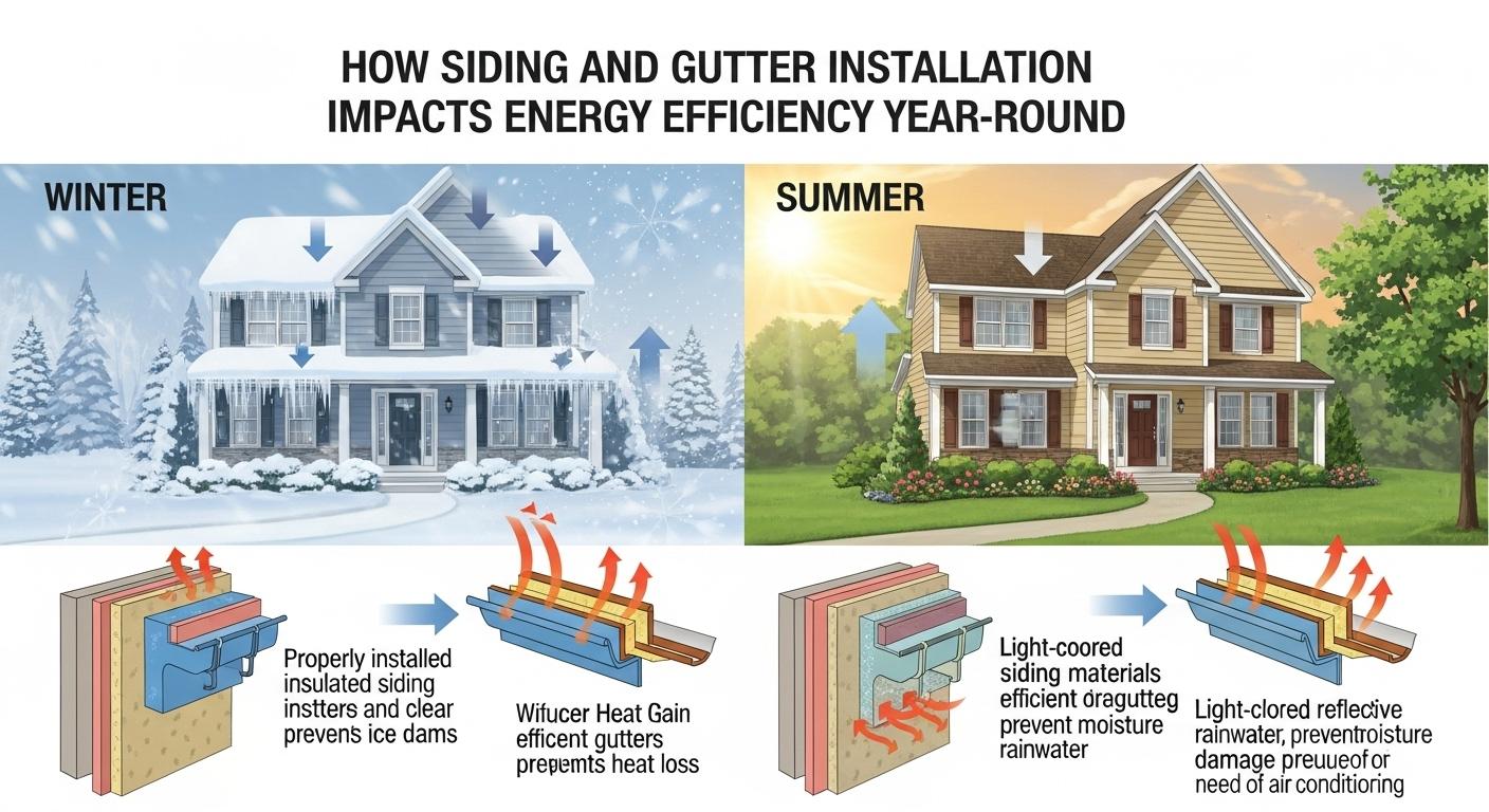 How Siding and Gutter Installation Impacts Energy Efficiency Year-Round
