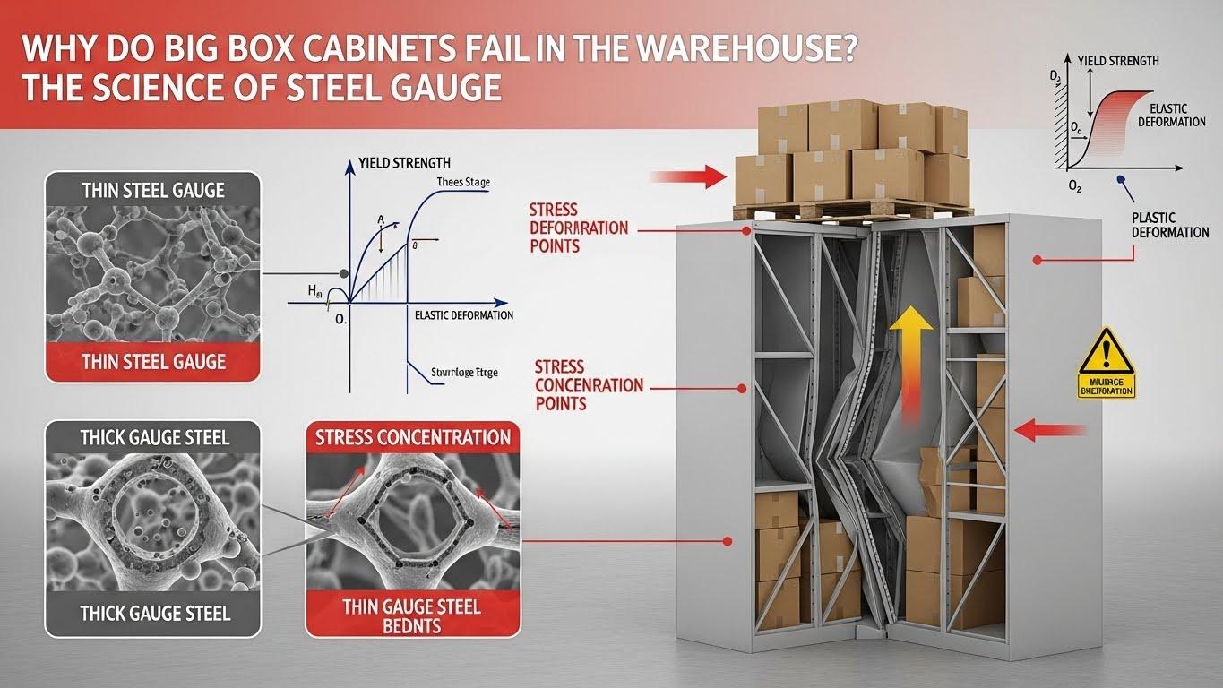 Why Do Big Box Cabinets Fail in the Warehouse? The Science of Steel Gauge